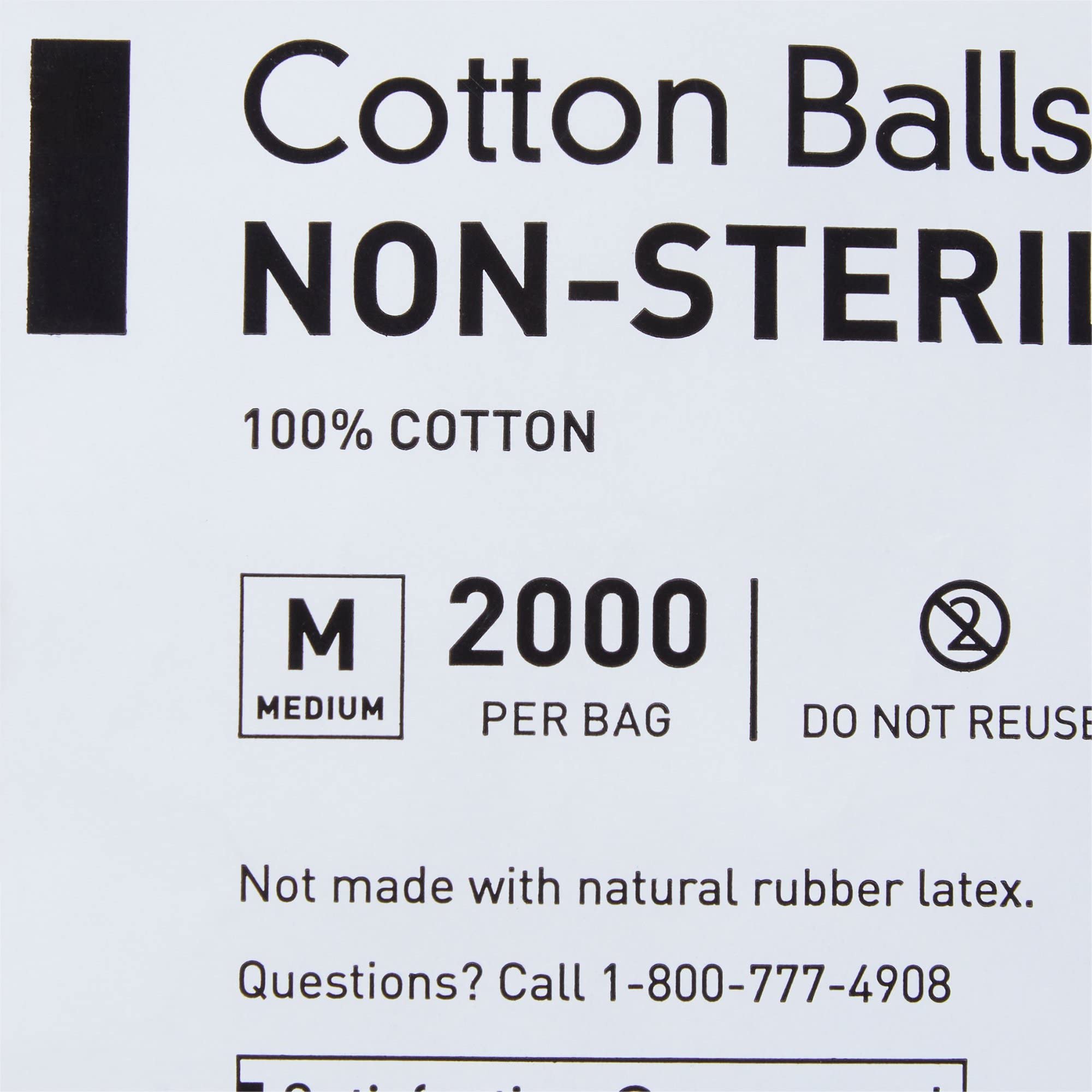 McKesson Cotton Balls [4000 Count] Bulk, 100% Pure Cotton Balls for Face, Nail Polish Remover, Makeup, Medium, 2000 Count, 2 Boxes