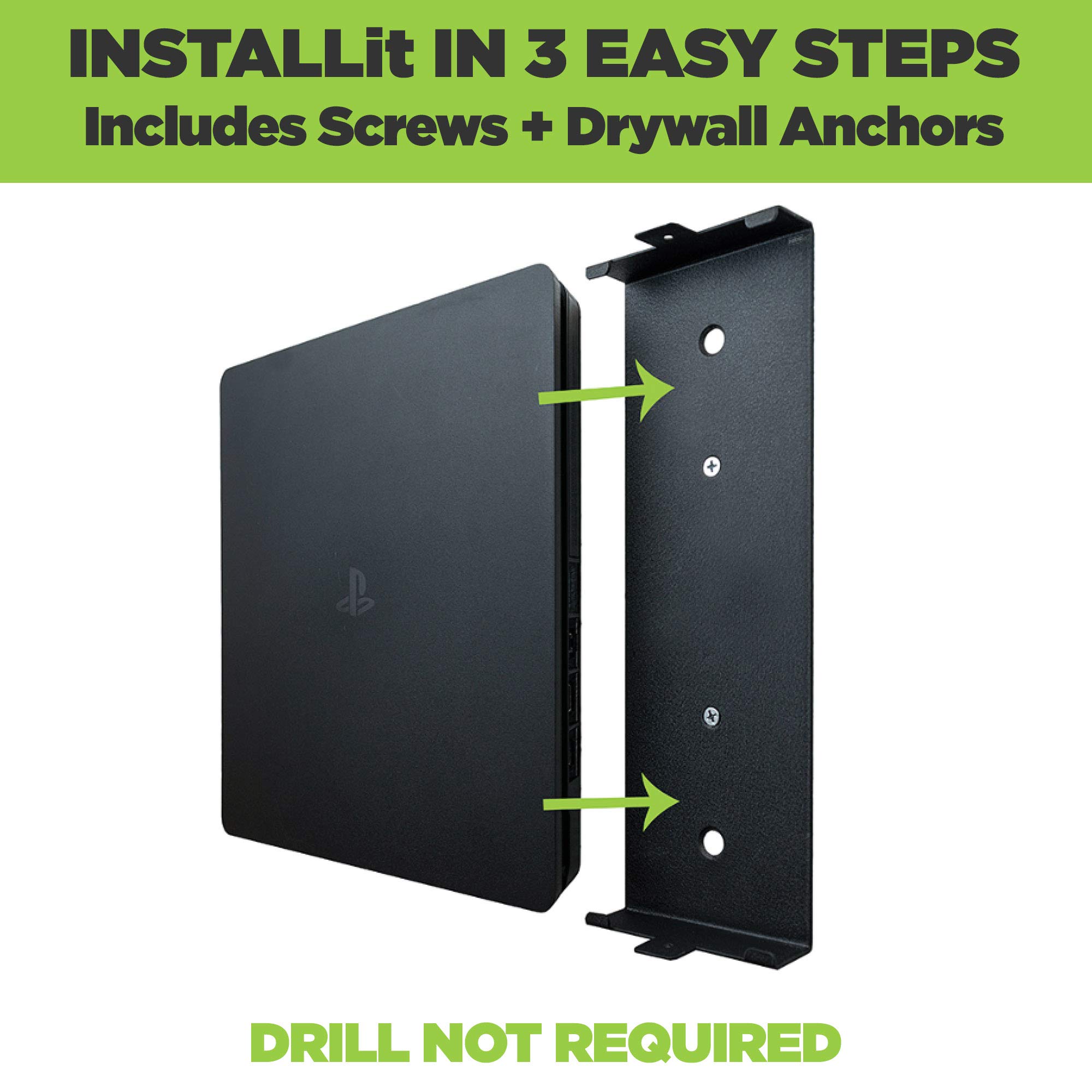 HIDEit Mounts 4S Wall Mount for Playstation 4 Slim - Patented in 2018, American Company - Steel Wall Mount for PS4 Slim to Safely Store Your PS4 Slim Near or Behind TV