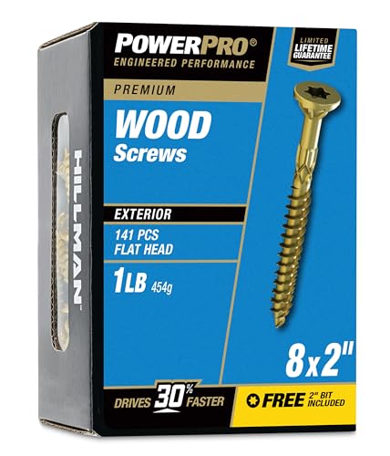 Power Pro Premium Exterior Wood Screws (#8 x 2") - 1lb Box