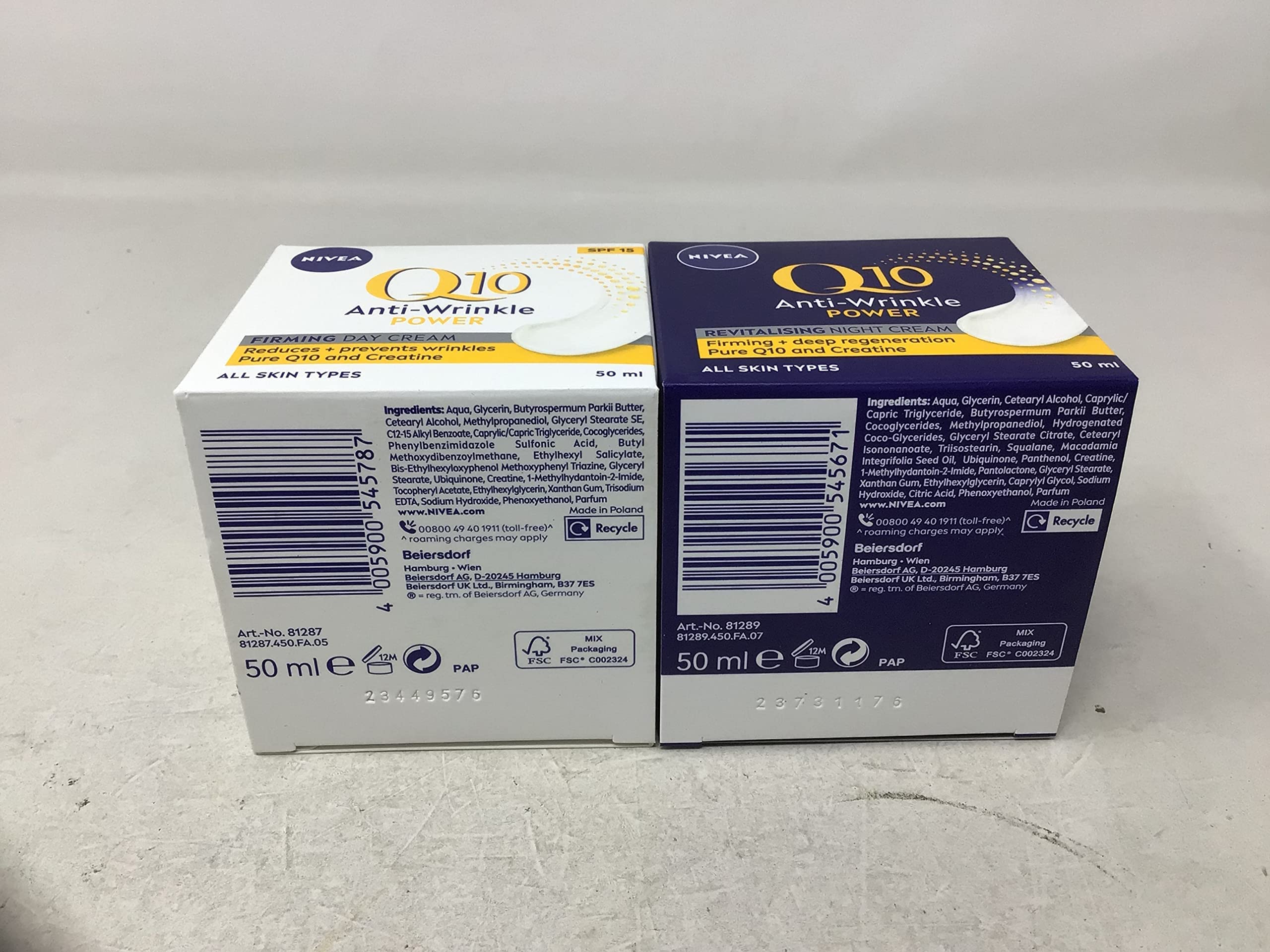 Nivea Q10 SPF 15 Anti-Wrinkle Face Day Cream Plus Face Night Cream, 50 ml