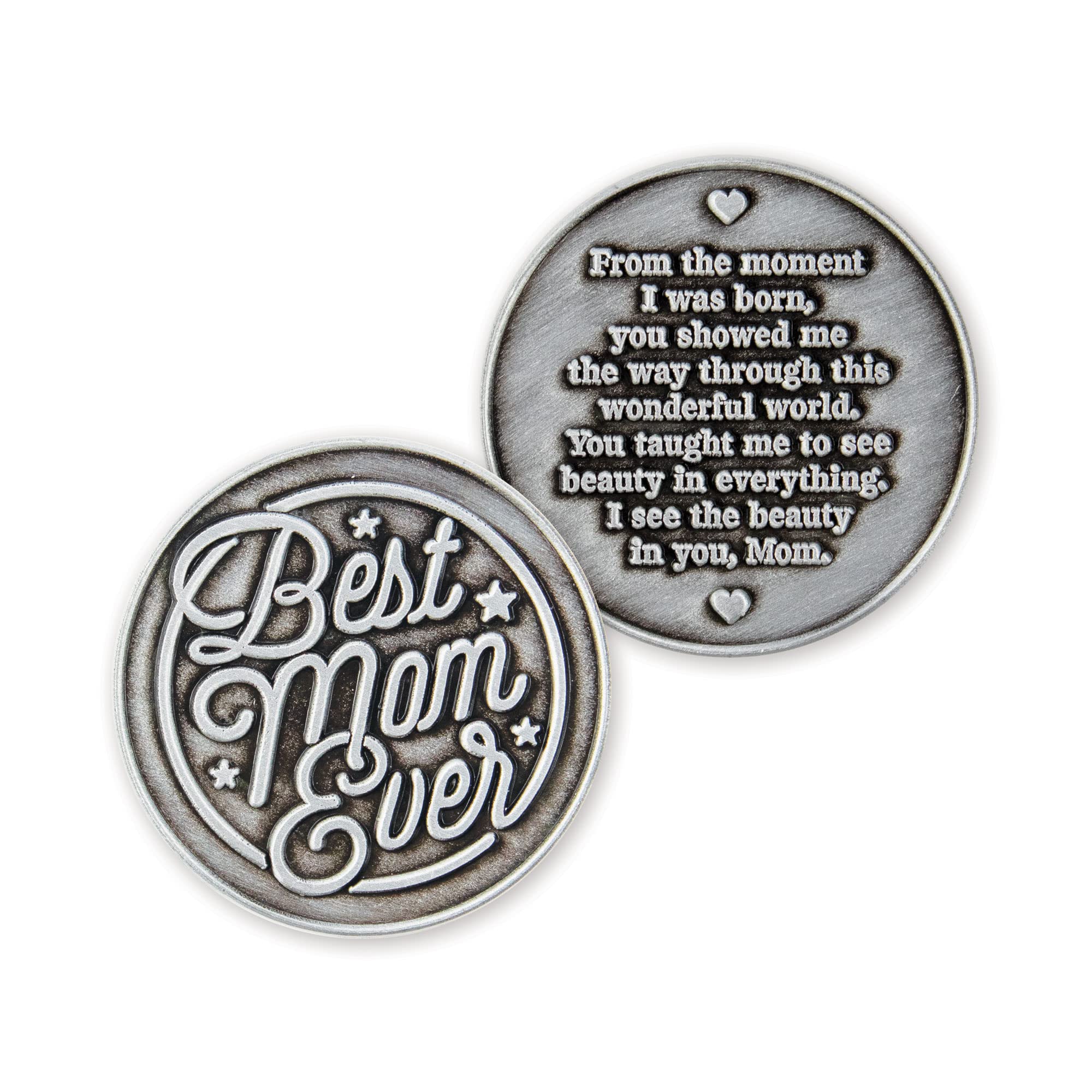 Best Mom Ever Love Expression Coin, Pocket Keepsake Gifts of Appreciation for Mothers Day, Birthday & Special Occasion Distance Gifts, Tokens of Appreciation for Family