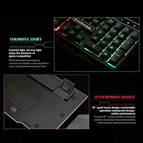 CNGY Keyboards Keyboard& Mouse USB 180 Keys Backlight Mechanical Wired Gaming Keyboard Mouse Set For PC