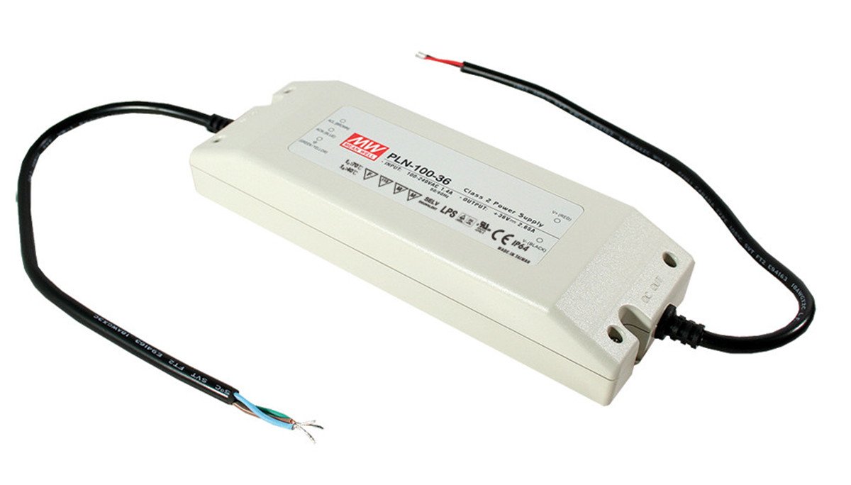 MEANWELL PLN-100-20 Single Output, 100 Watts, 20v, LED Power Supply with NO 277 VAC