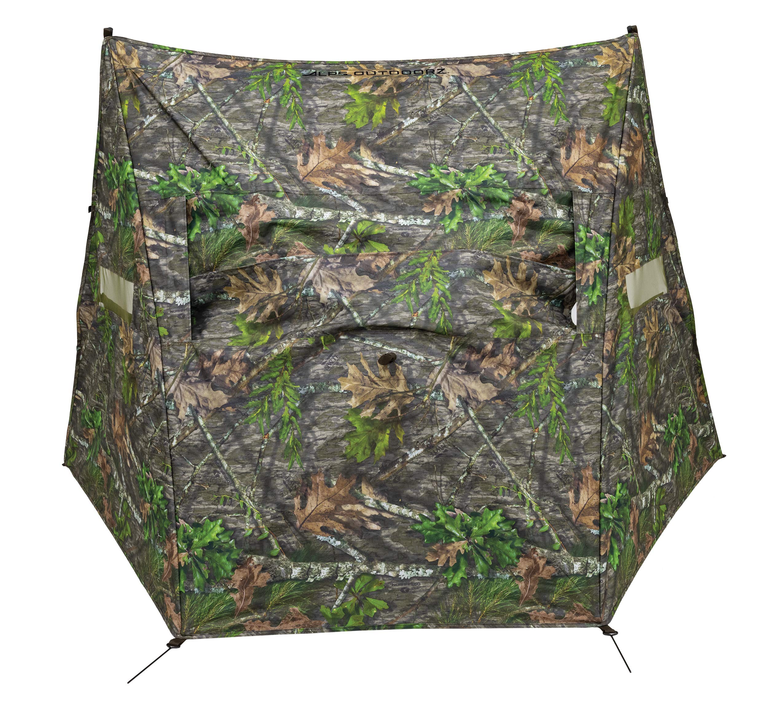 ALPS OutdoorZ Dash Camo Panel Hunting Blind with Hybrid 2 Person Ground Pop Up Design for Quick Deployment, Wide Window, and Interior Mesh Pocket, Mossy Oak Obsession