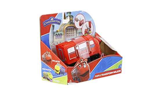 Chuggington - Pop and Transform Chuggers – Wilson - 5" Transforming Train Toy - Free-Rolling Wheels - Birthday Gift for Preschool Kids Age 3 and Up - Fun for 3 4 5 Year Old Boys and Girls