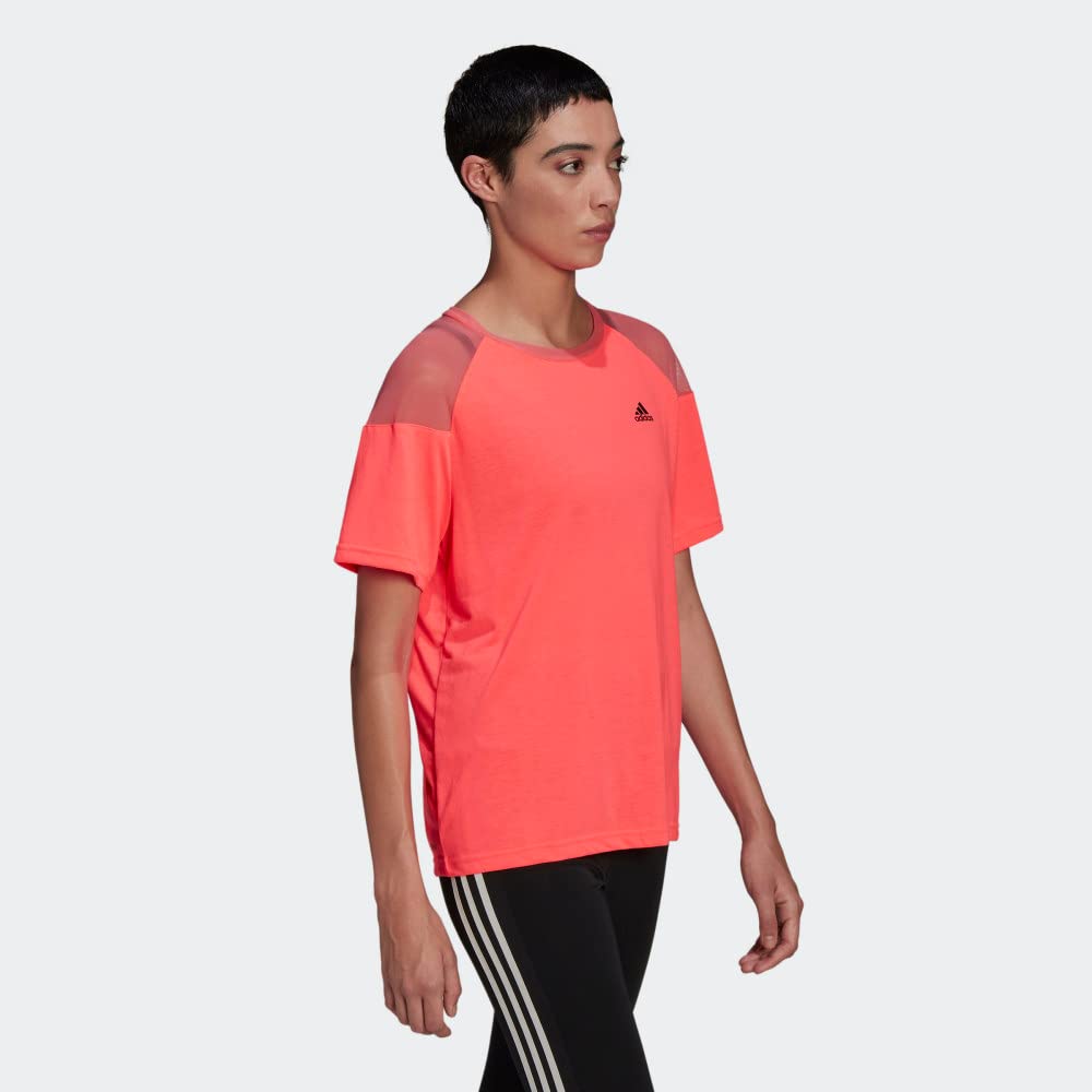 adidas womens Unleash Confidence Tee Signal Pink/Black X-Small