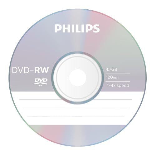 PHILIPS PHOV-RW4754JC Blank DVD-RW Media Box 5 Pieces, Packaging May Vary