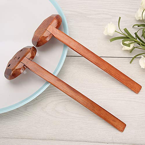 Actaday Cooking Utensils Long Handle Wood Spoon Tableware Set Noodles Soup Spoon with Slotted Spoon Kitchen Kitchenware Tool