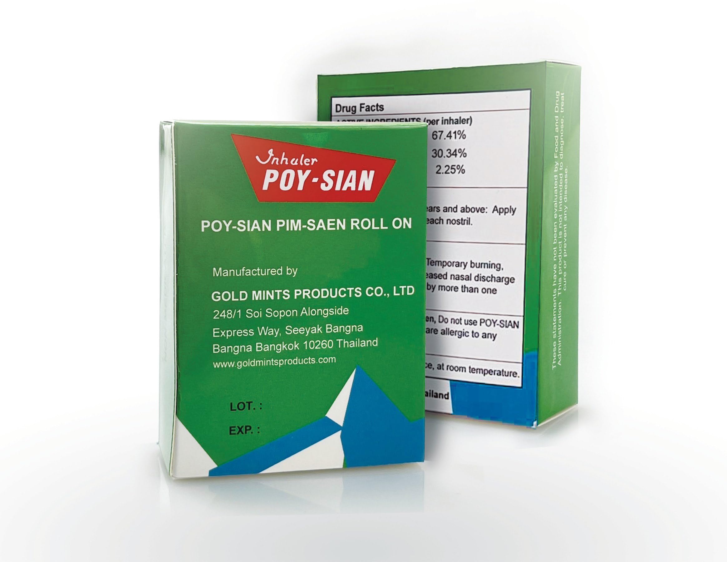 POY-SIAN Thai PIM-Saen Balm Oil 5ml Roll-On (Pack of 3)