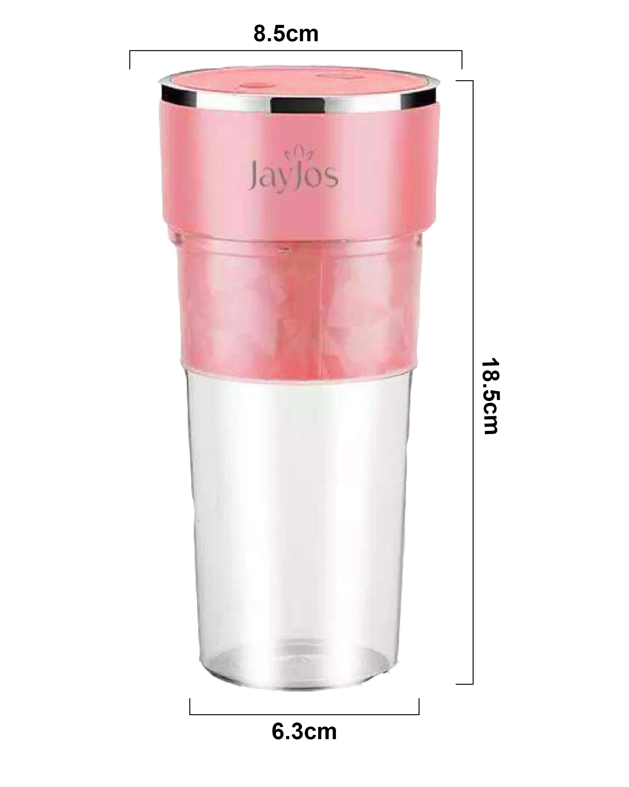 JayJos Portable Blender Smoothie Juicer Cup USB Rechargeable Home Travel Personal Mini size, Electric Powerful Sports (Pink)