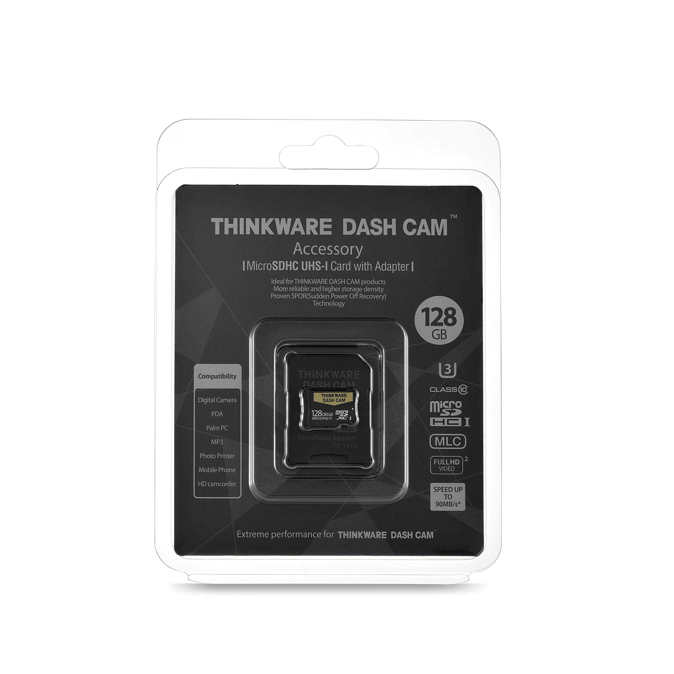 Thinkware TWA-SMU128 THINKWARE UHS-I 128 GB MICROSD Card | MLC NAND | Anti File Corruption | for Dash Cam, 128GB