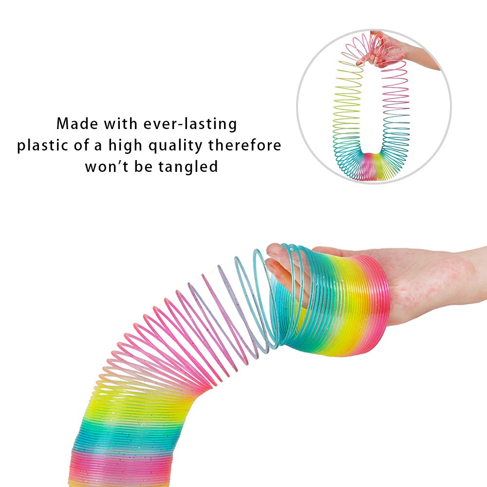 Magic Giant Rainbow Coil Toy - Jumbo Classic Multicolor Coil Spring Toy for Boys and Girls Birthday Christmas Party(4.2 x 4.2 inch)
