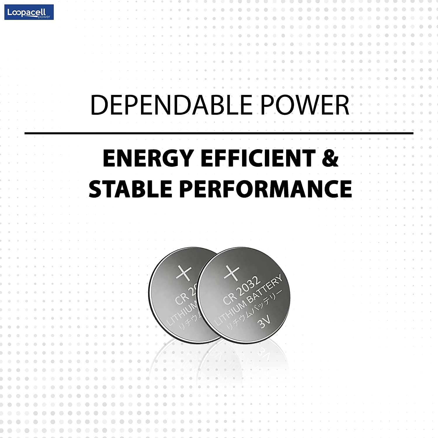LOOPACELL CR2032 3V Lithium Coin Battery (20 Pack) β High Capacity Button Round Batteries for Watch, Remote β 2032 Flat Circle Cell Button Battery