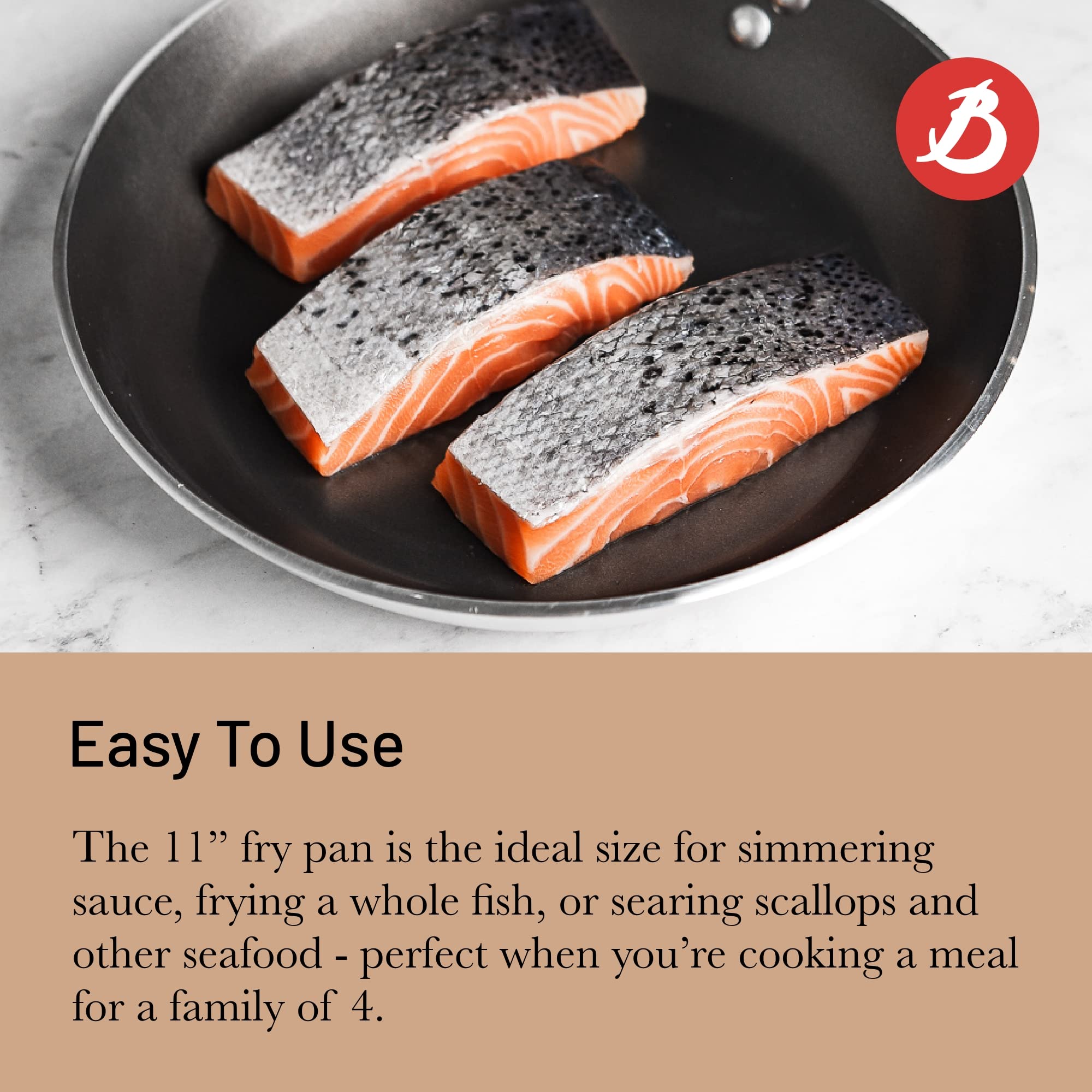 de Buyer CHOC INDUCTION Nonstick Fry Pan - 11β - 5-Layer PTFE Coating - Warp & Scratch Resistant - Made in France