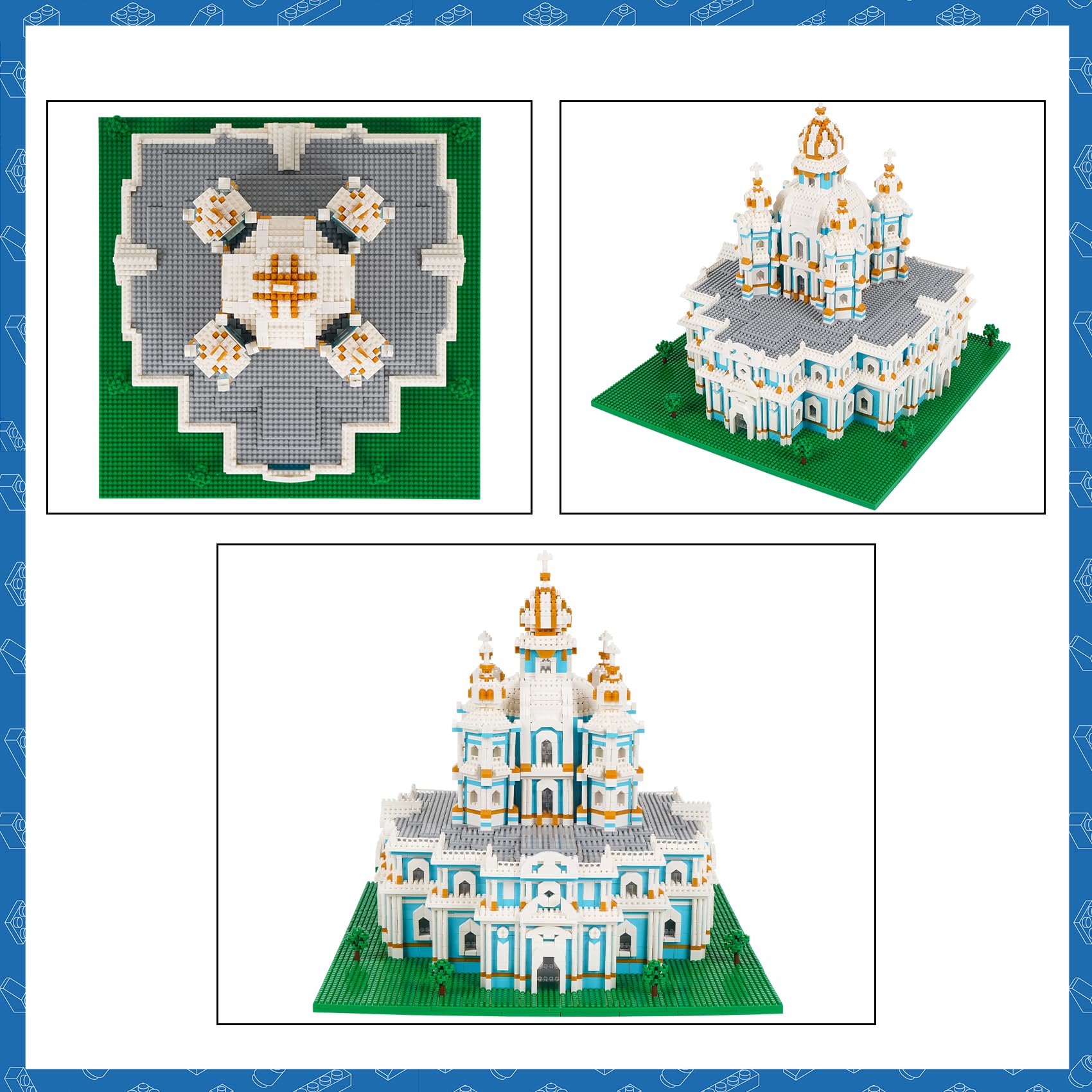 Geniteen Micro Mini Blocks Smolny Cathedral Model Building Blocks Set Architecture Model Mini Building Blocks Gifts for Adult