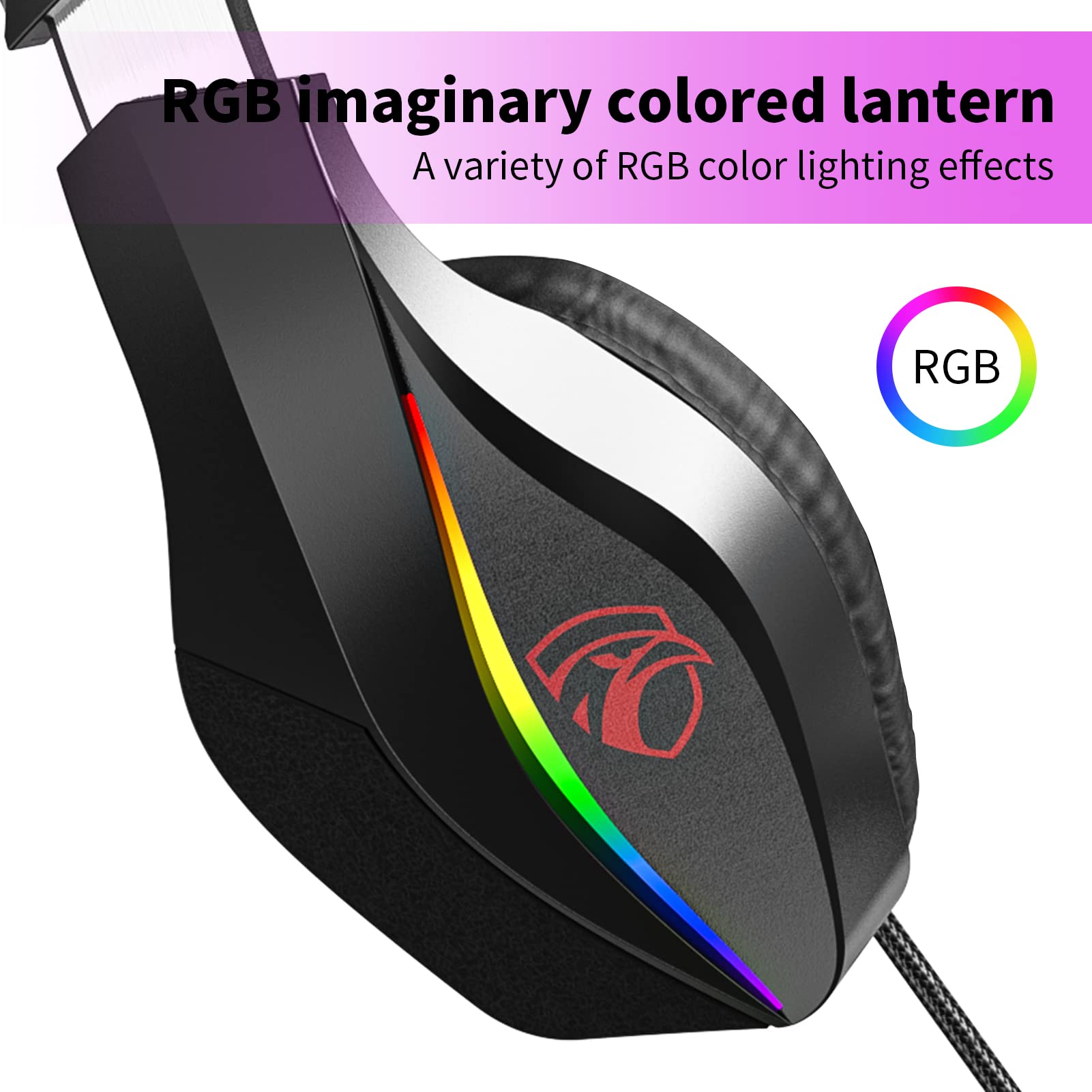 Gaming Headset, Wired Over-Ear Headphone with Noise Canceling Microphone,Stereo Bass Surround Sound, Perfect for PC PS4 PS5 Xbox One Controller