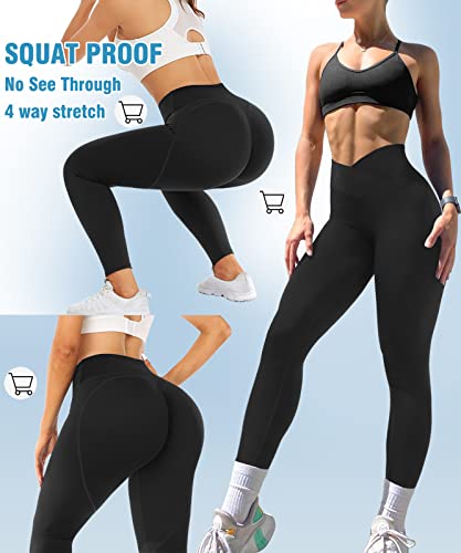AIMILIA Women's High Waisted Butt Lifting Leggings Ruched Butt Seamless Booty Yoga Pants Tummy Control Sport Tights