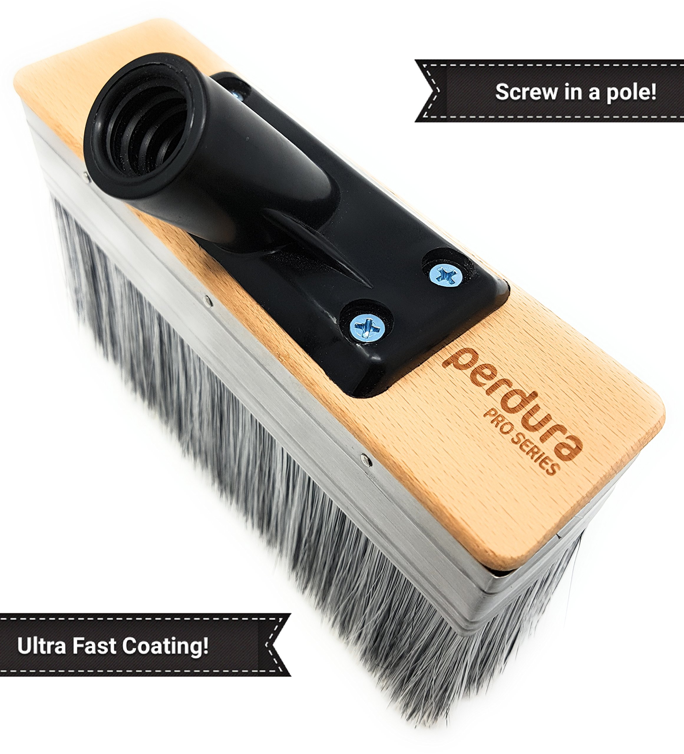 Deck Stain Brush Applicator - Deck BOSS by Perdura - 7 inch Paint Brush - Stain Seal and Paint for Floor and Fence - Brush Tool for Water and Oil Based Coatings on Wood and Concrete Rough or Smooth