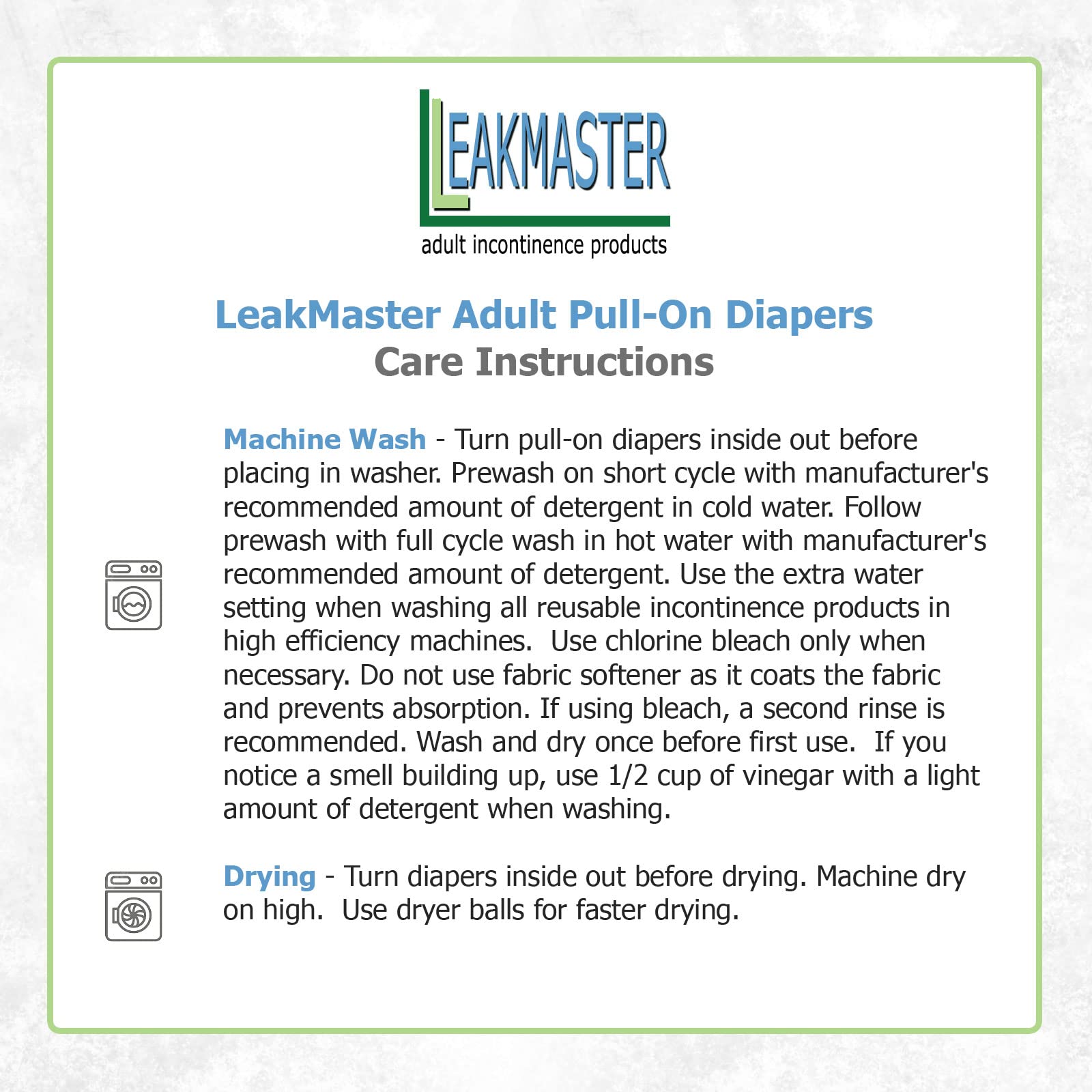 Pull On Style Adult Cloth Diaper by LeakMaster – 100% Cotton Flannel, Multi-Layered Reusable Adult Incontinence Diaper. Use with Plastic Pants (X-Large 36-44-Inch Waist)