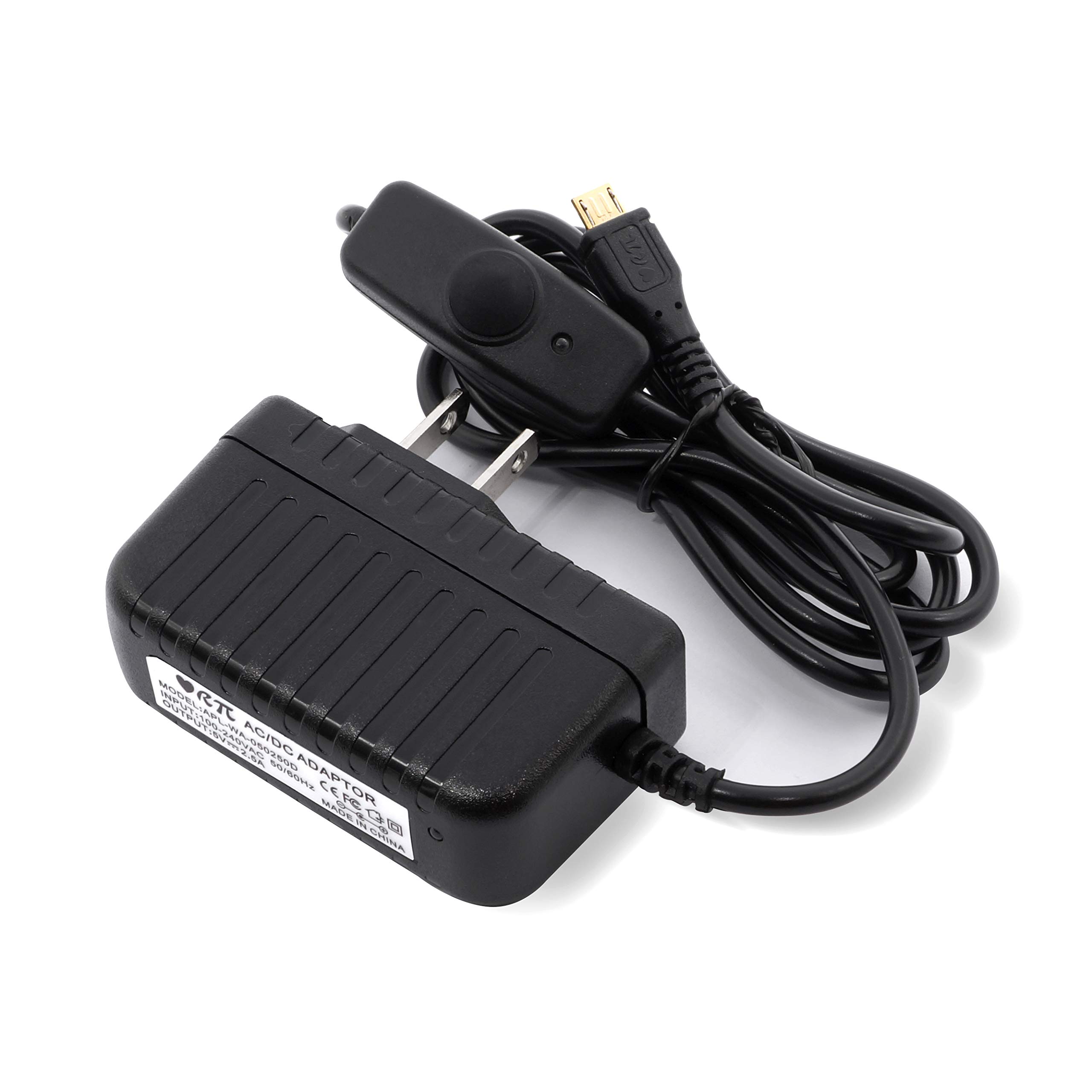LoveRPi Certfied MicroUSB 5.25V 2.5A Power Supply with Power Switch and Status LED for Raspberry Pi