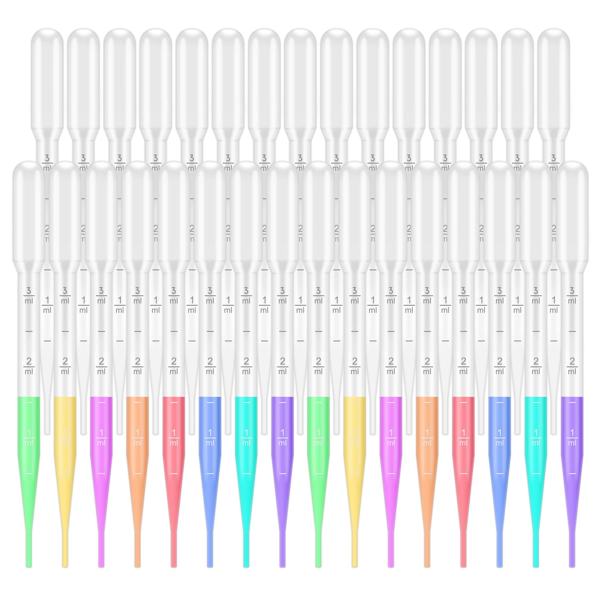 Labvida 200PCS 3ml Disposable Plastic Transfer Pipettes, Calibrated Dropper Suitable for Essential Oils Deployment,Science Laboratory, DIY Art, LVG003
