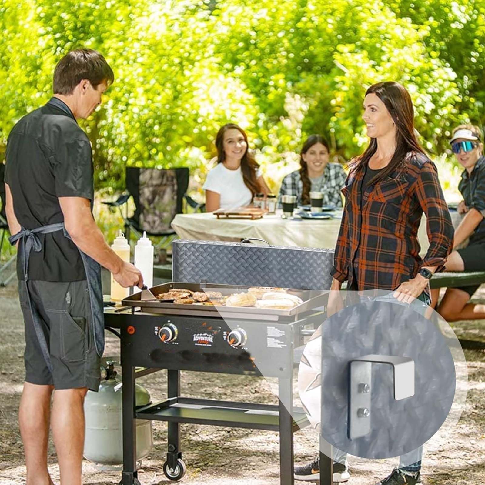 Grill Covers for 36 inch Blackstone Griddle, 36β Griddle Grill Lid Hard Cover Waterproof Aluminum with Stainless Steel Handle Diamond Plate Front or Rear Grease Griddle Accessories