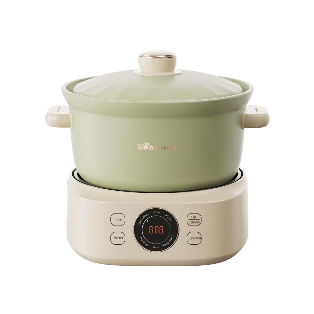 Bear Electric Clay Pot DSG-D30S1, Fast Stew Pot for Casserole Rice & Porridge, Chinese Soup Maker, 3L