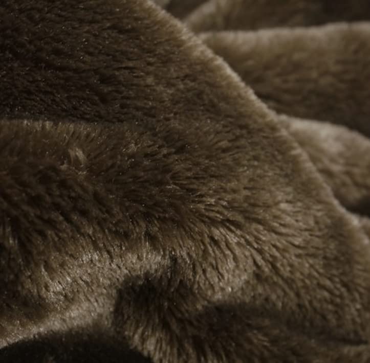 Bear Short Hair Fur Faux Fur Short Pile Fabric by The Yard (Brown), 0.5 Inches