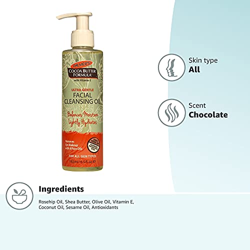 Palmer's Cocoa Butter Formula Ultra Gentle Facial Cleansing Oil, 6.5 Ounces