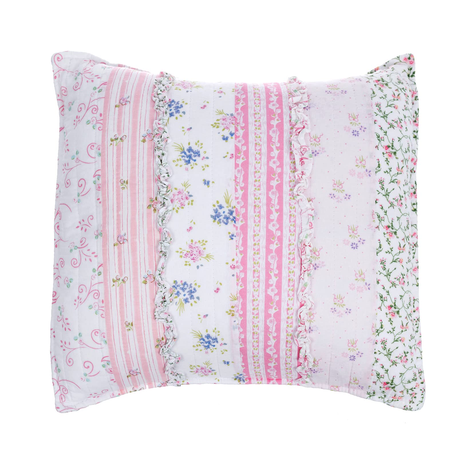 Cozy Line Home Fashions Pink Rose Romantic Ruffle Floral Flower Decor Pillow (Pink Lace, Decor Pillow - 1pc)