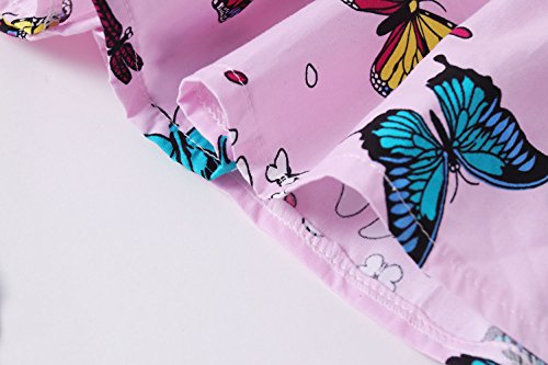 SMILING PINKER Little Girl Dresses Summer Butterfly Kids Toddler Cotton Sundress (Pink, 5 Years)