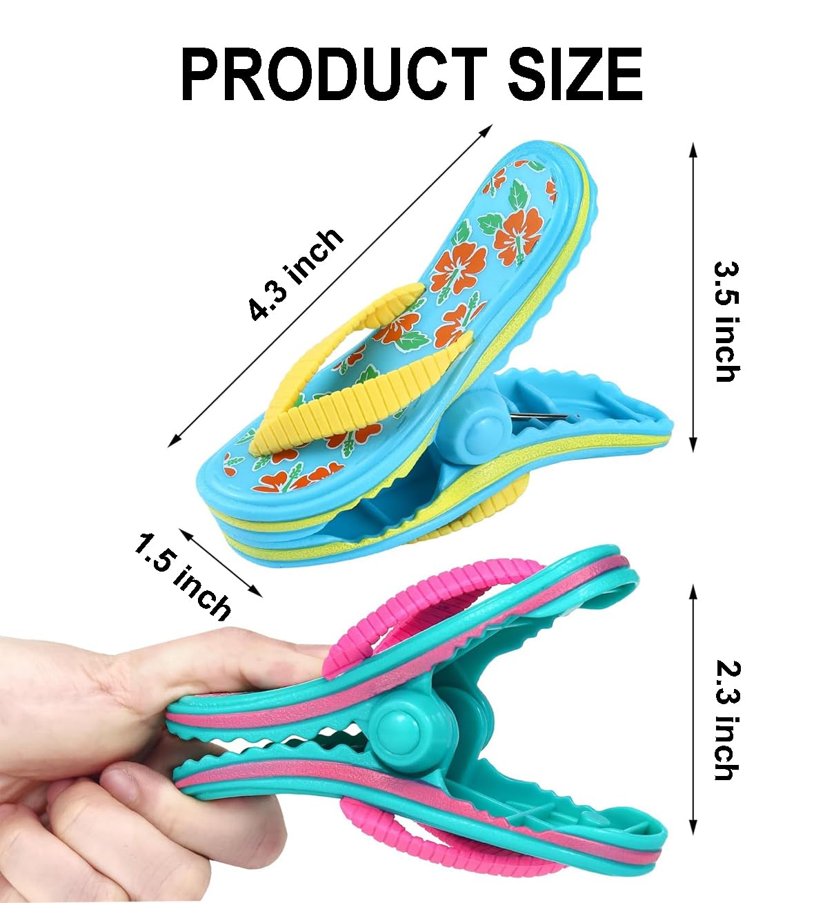 Beach Towel Clip,Vshinic Flip Flop Beach Towel Clips,Slippers Towel Clip,Strong Beach Chair Clips Peg Clips for Towels Beach Chairs Deck Patio Pool Boat Cruise Lounge Chair Accessories (4Pack