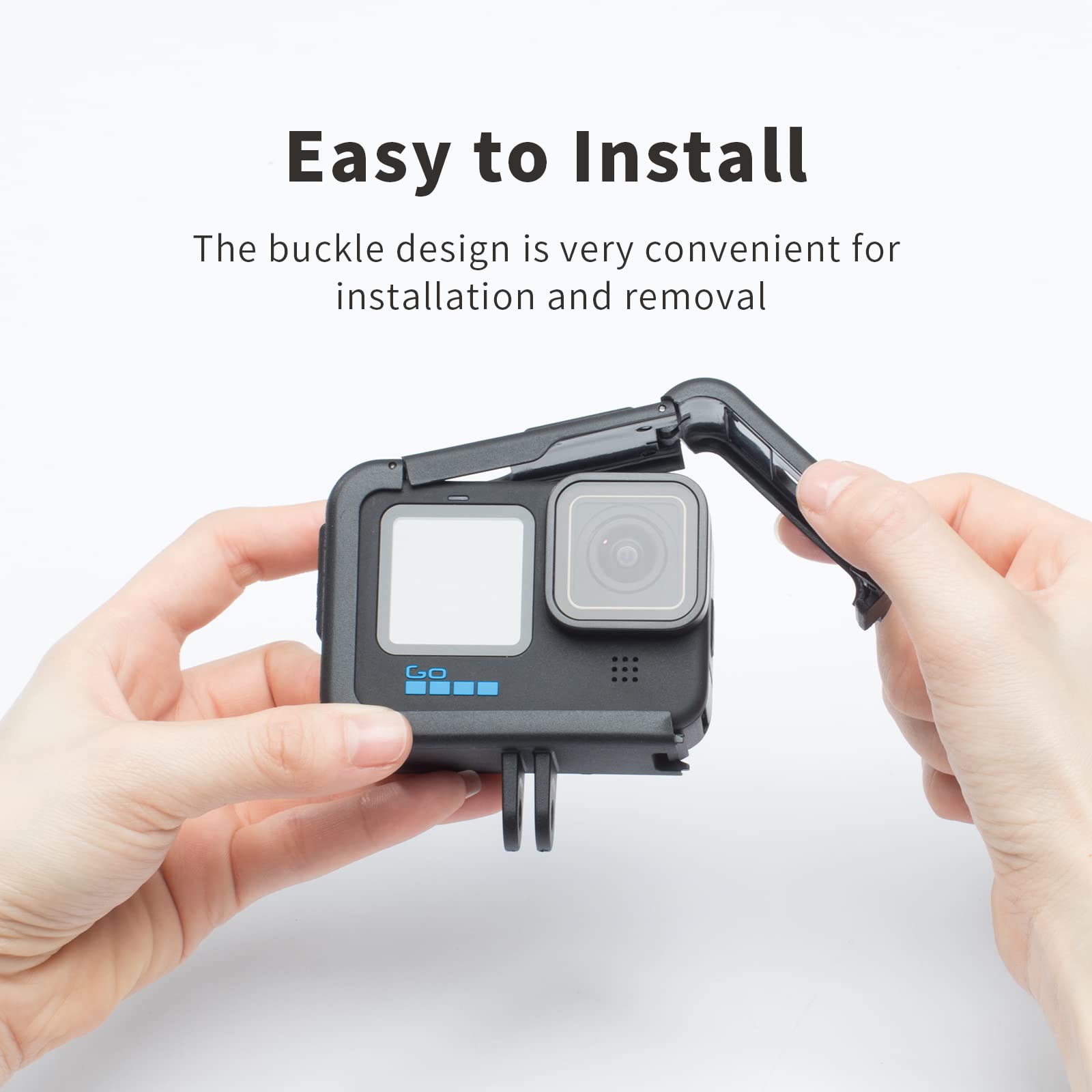 SEASKY 4 in 1 Accessories Kit for Gopro Hero 13/12/11/10/9 Black Extended Protective Case Cage Shell Housing+3Pcs Tempered Glass Screen Protector+Directly Chargeable Side Cover+Lens Cover Cap
