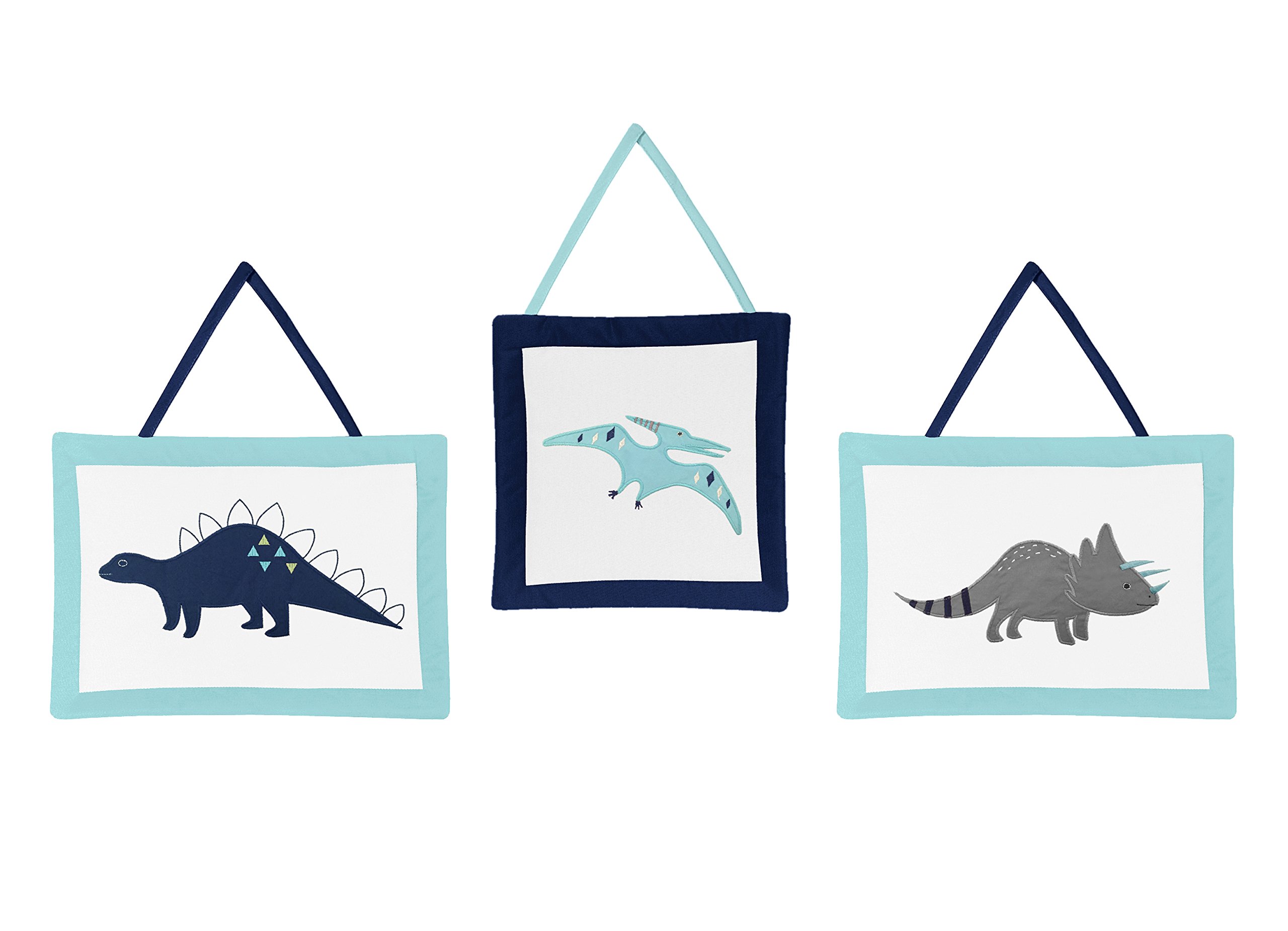 Navy Blue and Green Modern Dinosaur Baby Boys or Girls 11 Piece Crib Bedding Set