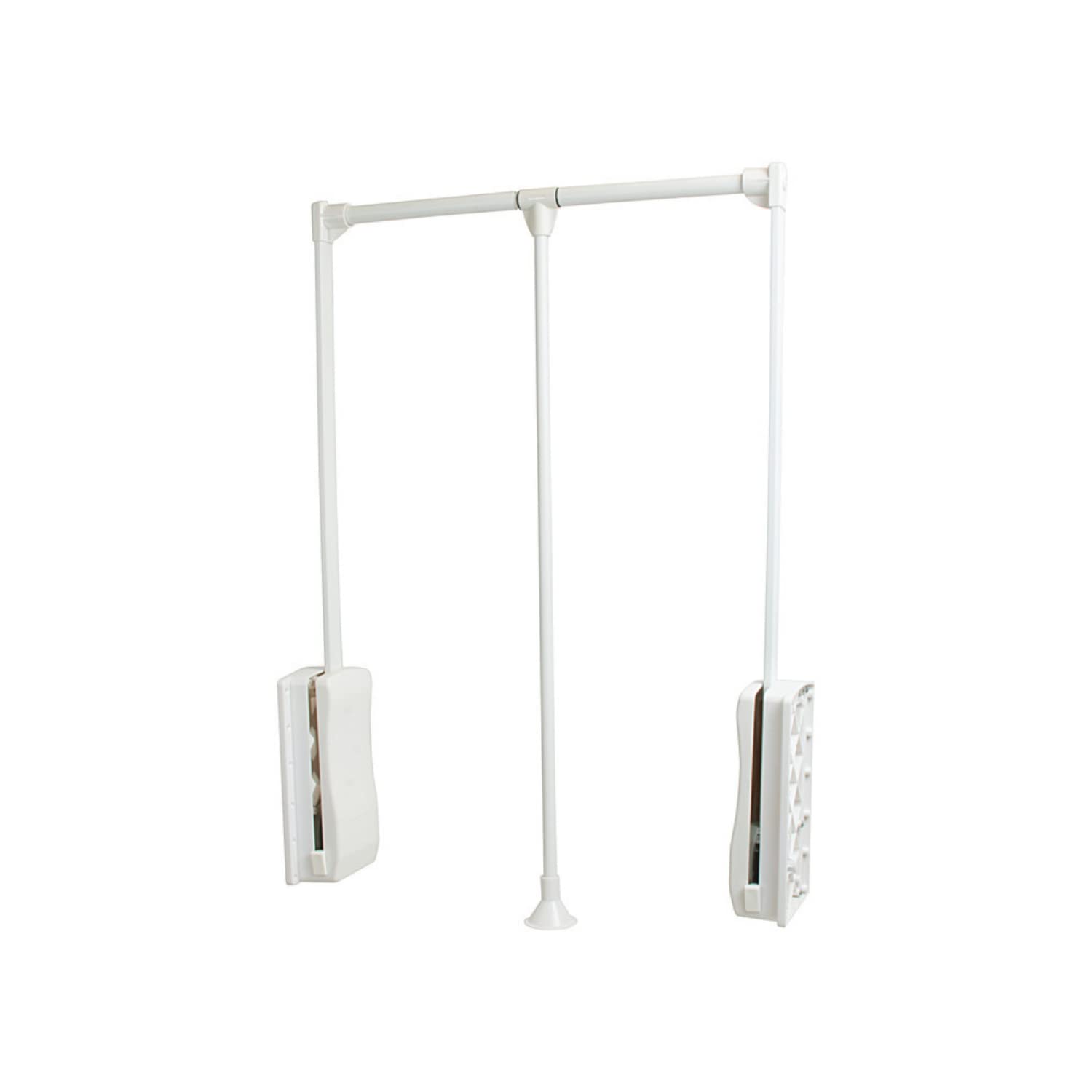 Hafel Häfele Pull Down Closet Rod, 26 lbs Load Capacity, Ergonomic Handle, Adjustable Width, White (26inch - 35 1/16inch) 26inch - 35 1/16inch Inside closet width