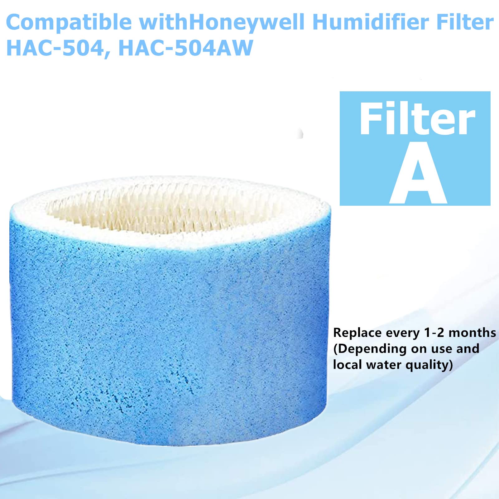 getalong 4 Pack Humidifier Filters Compatible for Honeywell Humidifier Replacement Filter HAC-504, HAC-504AW, HCM350W,HCM350B, HCM300, Filter A