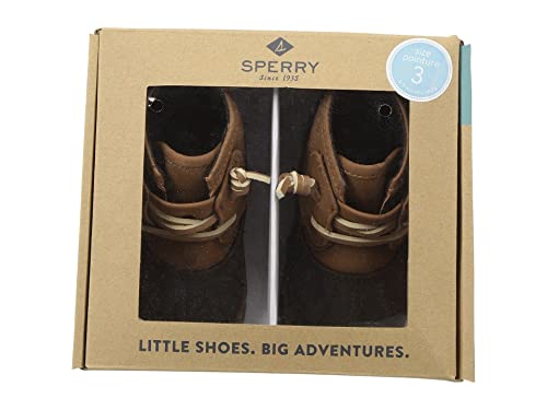 Sperry Kids Footwear Baby Icestrom Crib Boot, Tan/Brown, 4 US Unisex Infant