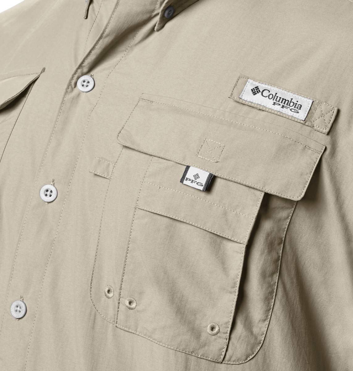 Columbia Men's Bahama II UPF 30 Short Sleeve PFG Fishing Shirt, Fossil, Medium