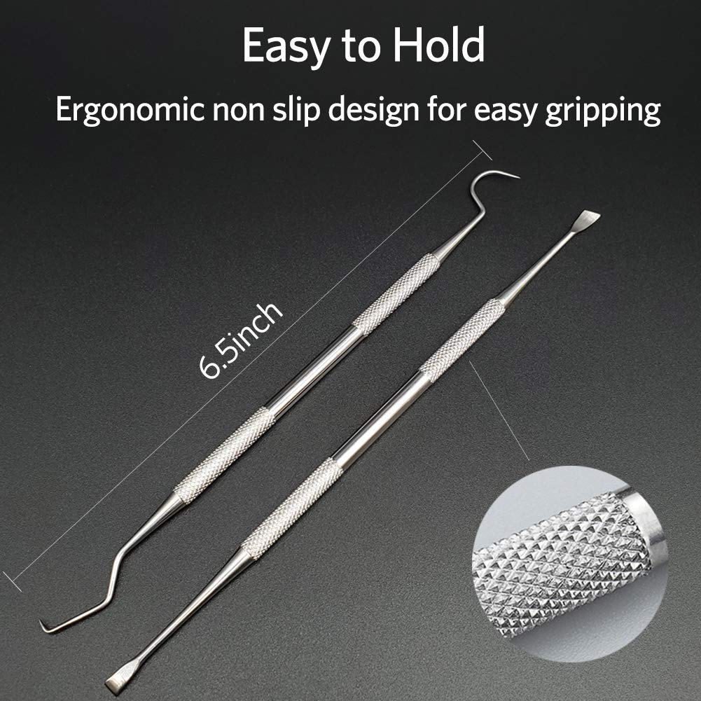 Professional Dental Tools, Langsum Stainless Steel Teeth Cleaning Tools for Dentist, Personal Using, Pets, Dental Hygiene Kit with Dental Scaler Pick, Tooth Tartar Scraper Remover and Storage Box