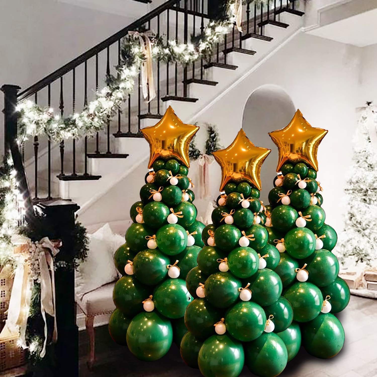 BONROPIN Christmas Balloon Garland Arch kit 96 Pieces Christmas tree Balloons for Christmas Party Decorations