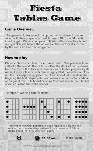 Fiesta Bingo Game Set in Spanish, Mexican Bingo for 10 Players - 10 Boards and Full Deck of Cards