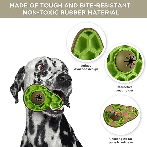 Codi Dog Chew Toys - Funny Puzzle Interactive Puppy Dog Toys, Tough Durable Teething Rubber Dog Toys for Small Medium Dogs (Avocado)