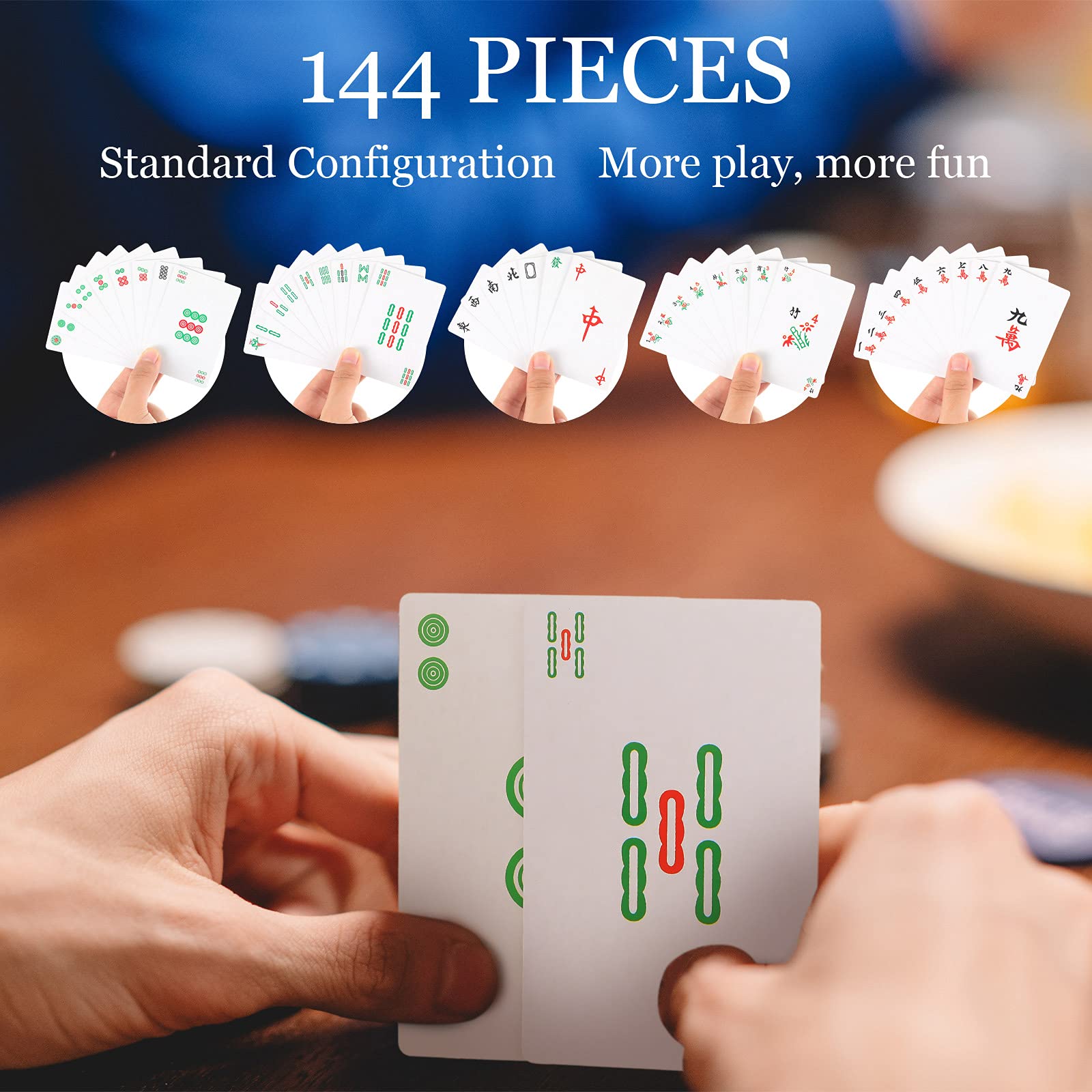 Civaner Mahjong Cards Playing Cards Chinese Mah Jongg 2025 American Majhong Games Large Print Handheld Poker Mahjong Playing Cards with 4 Dices HomeTable Game