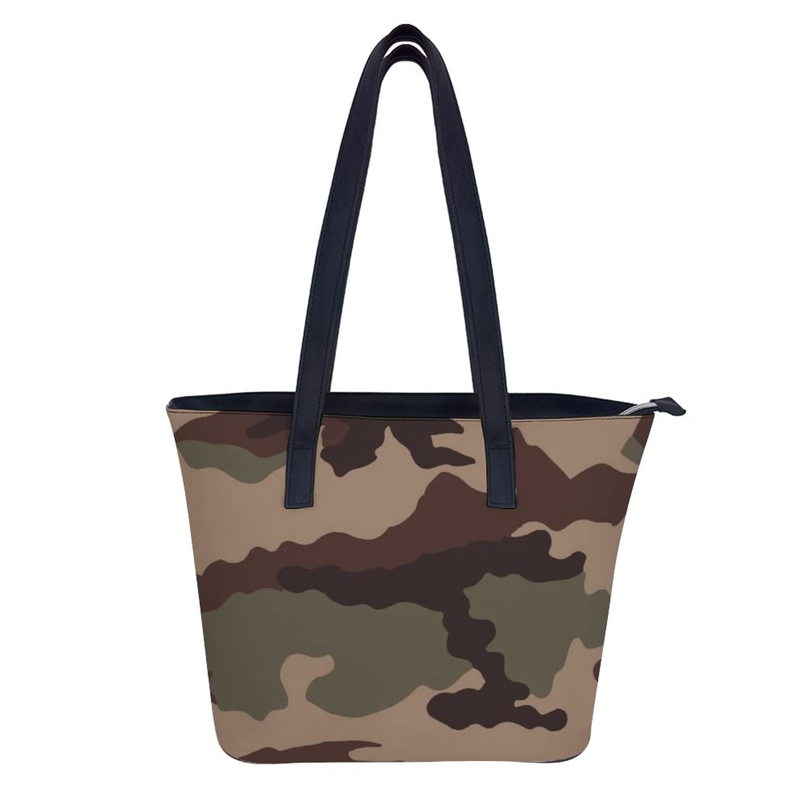 Green Camouflage Women's Tote Bag PU Leather Shoulder Bag Handbags Purse For Work Shopping Travel