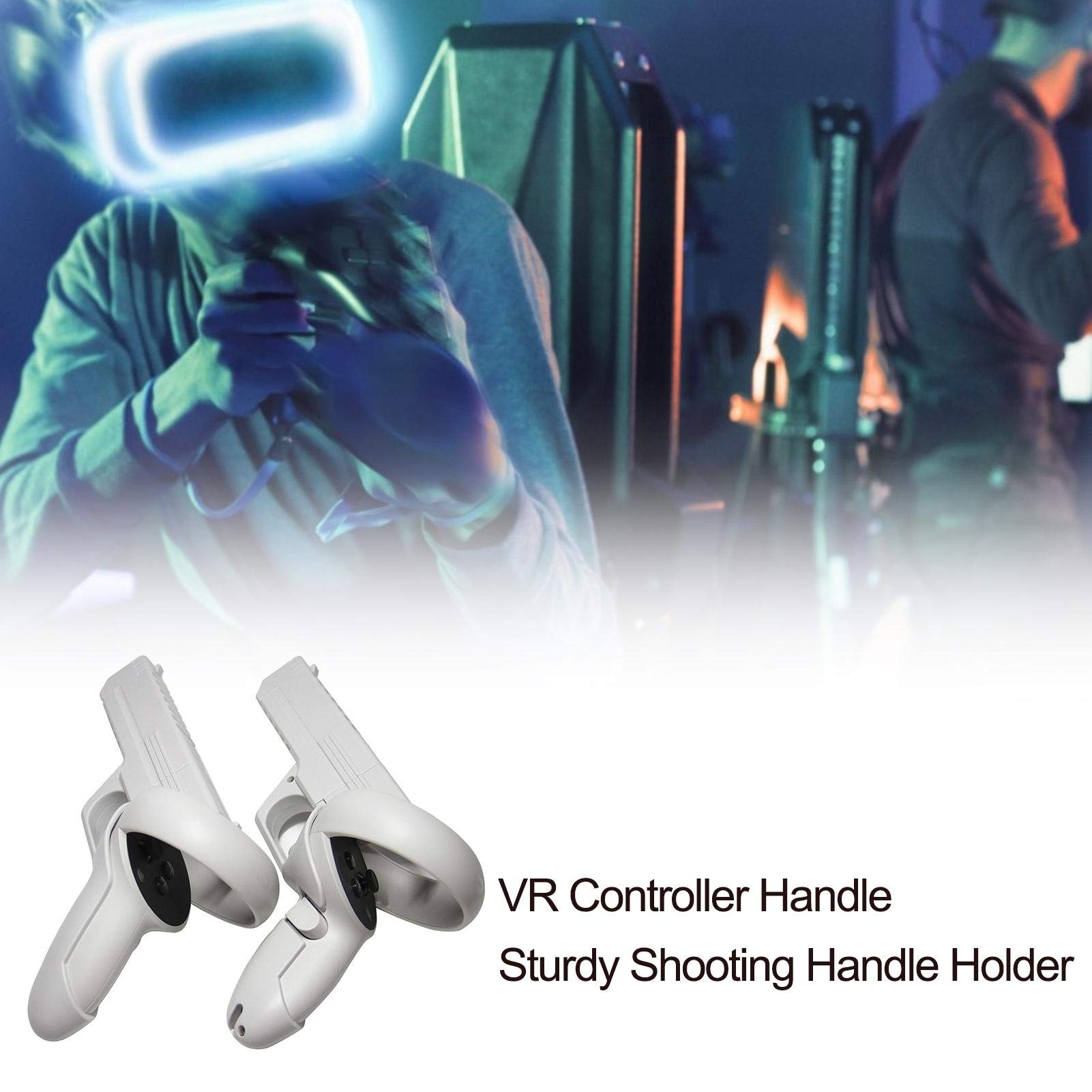 VR Controllers Gun Mould Case, Pull Handle for VR Controller, VR Controller Sturdy Shooting Handle Holder, VR Game Grips Accessories for Oculus Controllers(VR Controller Not Include)