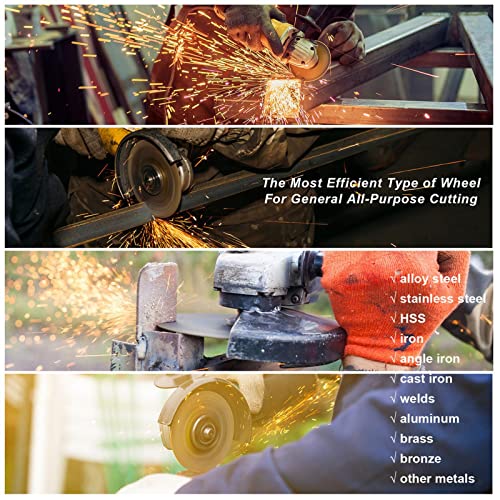 TRAMULL Ultra Thin Cut Off Wheel 4'' x .04'' x 5/8'' for Metal and Stainless Steel Cutting, Type 1, Angle Grinder Uses (12 PCS)