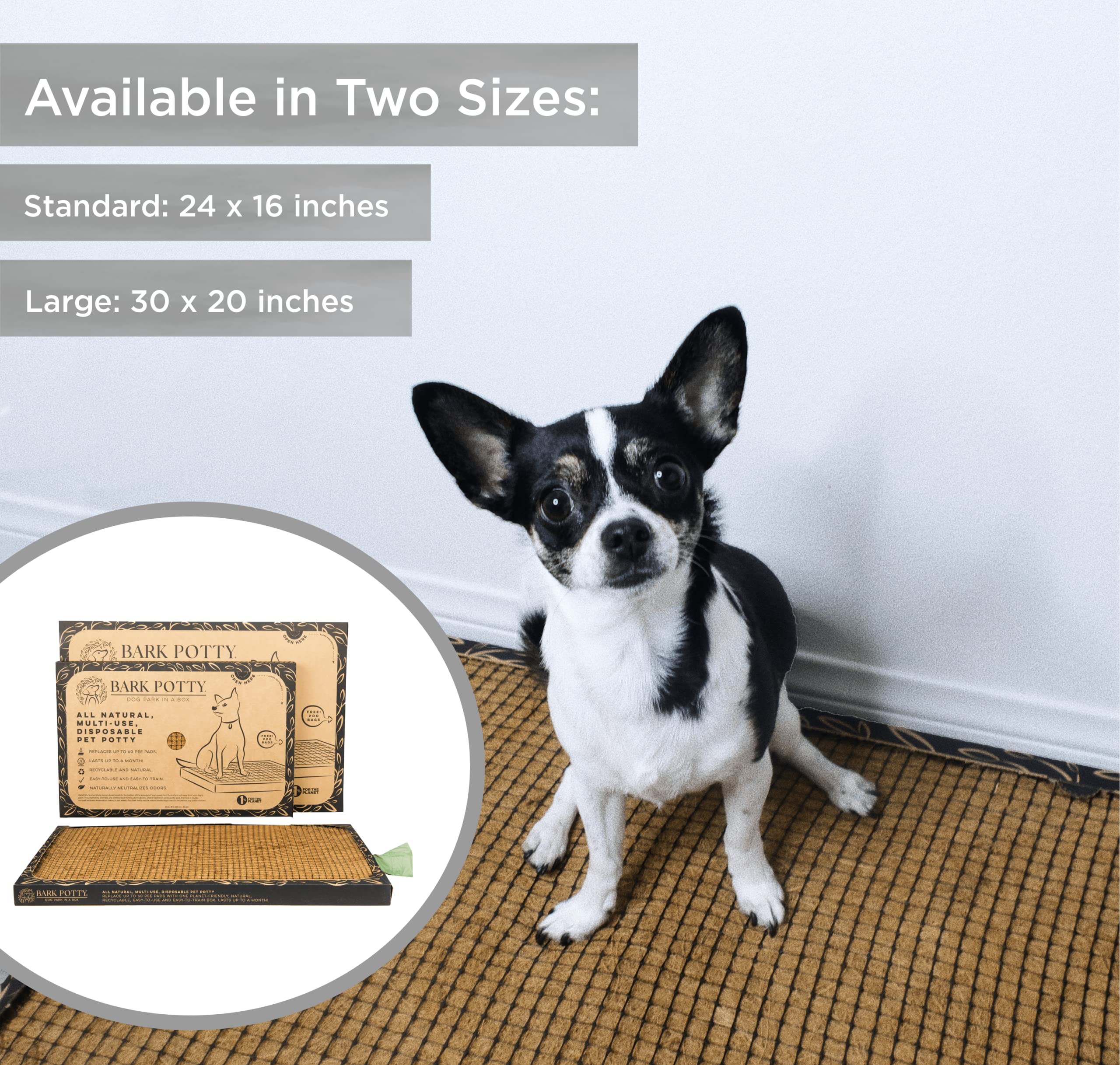 Puppy Bark Potty Disposable Dog Potty - Multi-Use, Odor Neutralizing, Non-Leaking - Replaces Traditional Pee Pads - Indoor/Outdoor