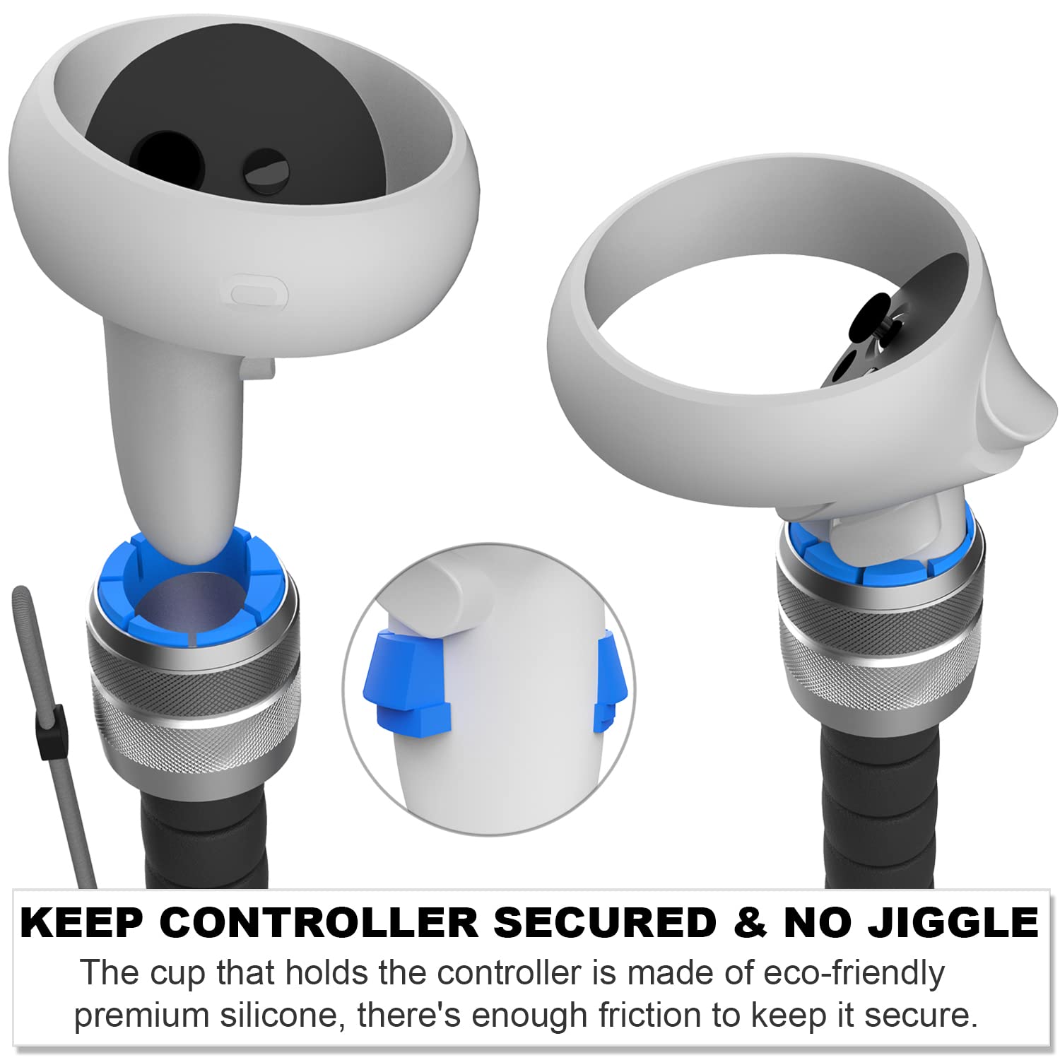 Adjustable Weight Dual Handles Extension Grips for Meta Quest Pro and Oculus Quest 2, Multipurpose Grip with Aluminum Case and Handles for Playing Beat Saber Games(1 Pair)