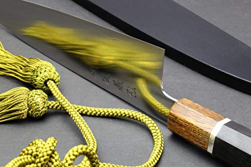 Yoshihiro TM-Hayate ZDP189 Super High Carbon Stainless Steel Gyuto Knife Octagonal Ebony Wood Handle with Sterling Silver Ring (10.5'' (270mm))