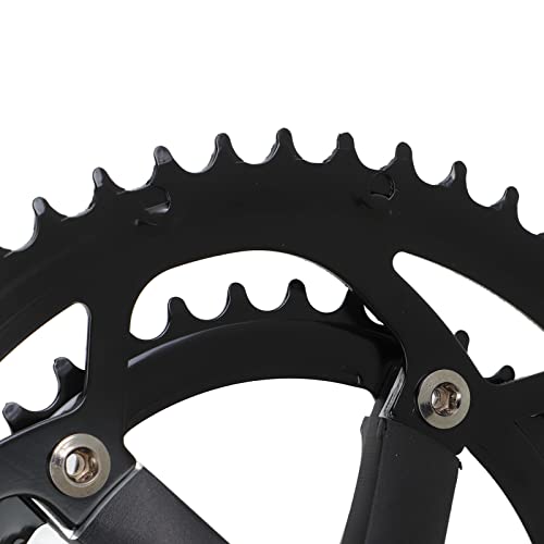 Aluminum Alloy Crank Arm Set, Black Bike Crankset High Toughness for Road Bicycle
